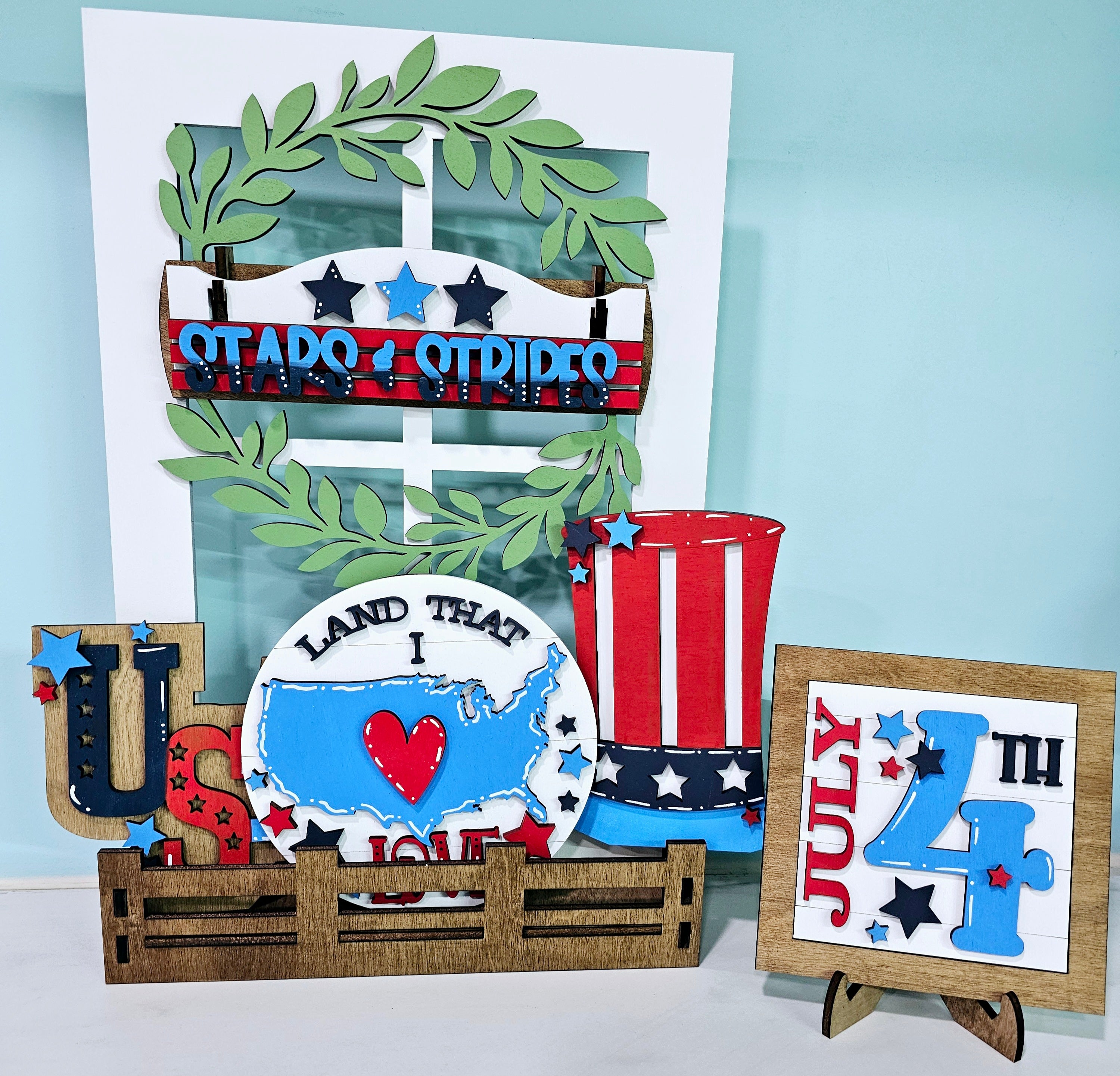 4th of July- Interchangeable Window Inserts – Teal Moon Creations