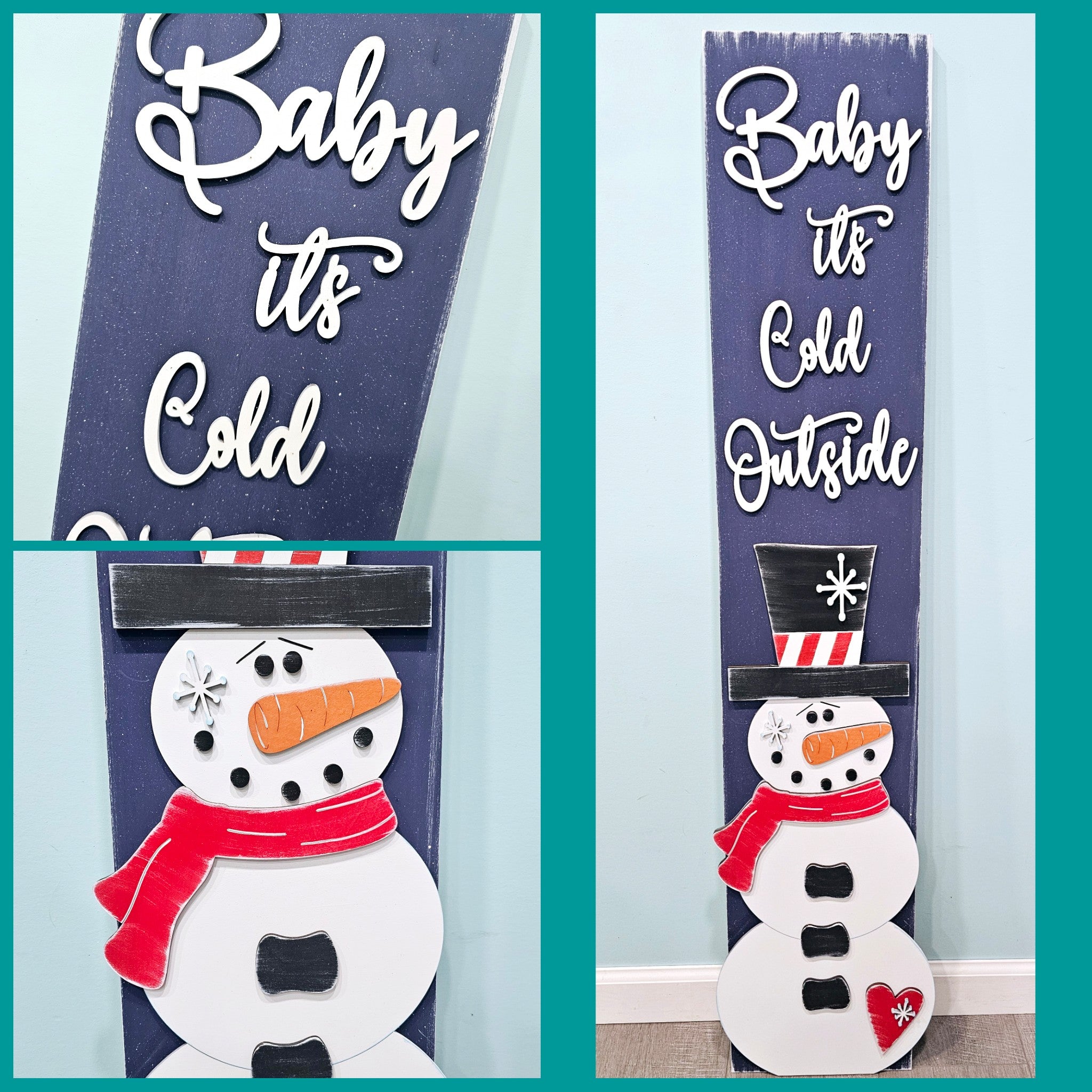Snowman Porch Leaner – Teal Moon Creations